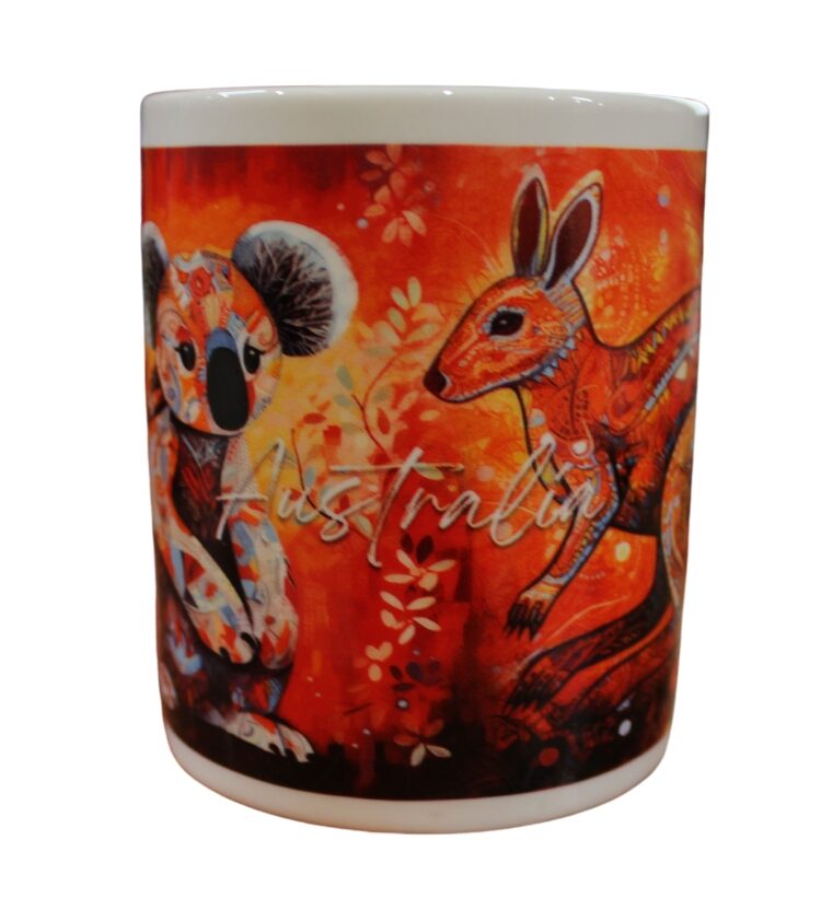Mosaic Koala and Kangaroo Mug - Free Aus-Wide Shipping Over $100