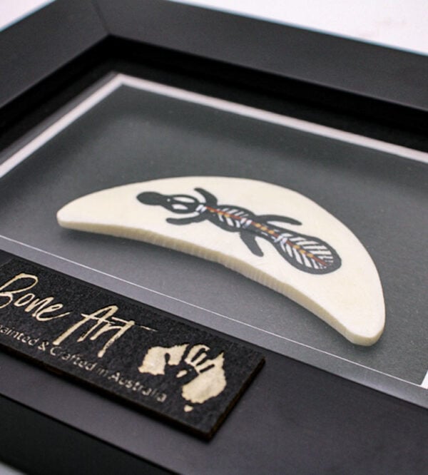 Australian Made Aboriginal Framed Bone Art Boomerang - Free Aus-Wide ...