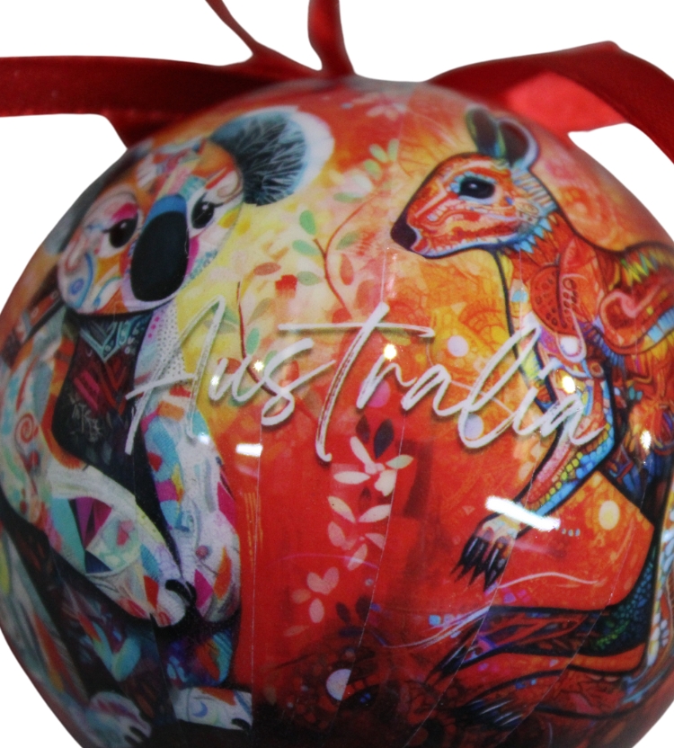 Red Koala and Kangaroo Christmas Bauble - Australia's No1. Souvenir Store