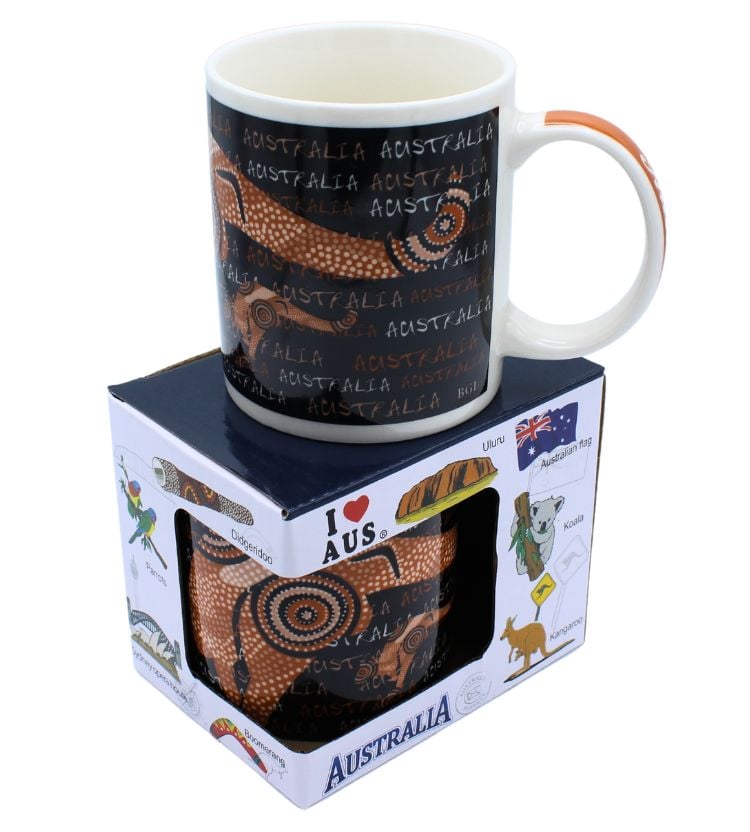 Black Dot Kangaroo Mug - Australia's No1. Souvenir Store