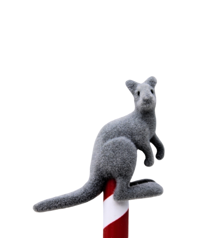 Flocked Kangaroo Pencil - Free Aus-Wide Shipping Over $100